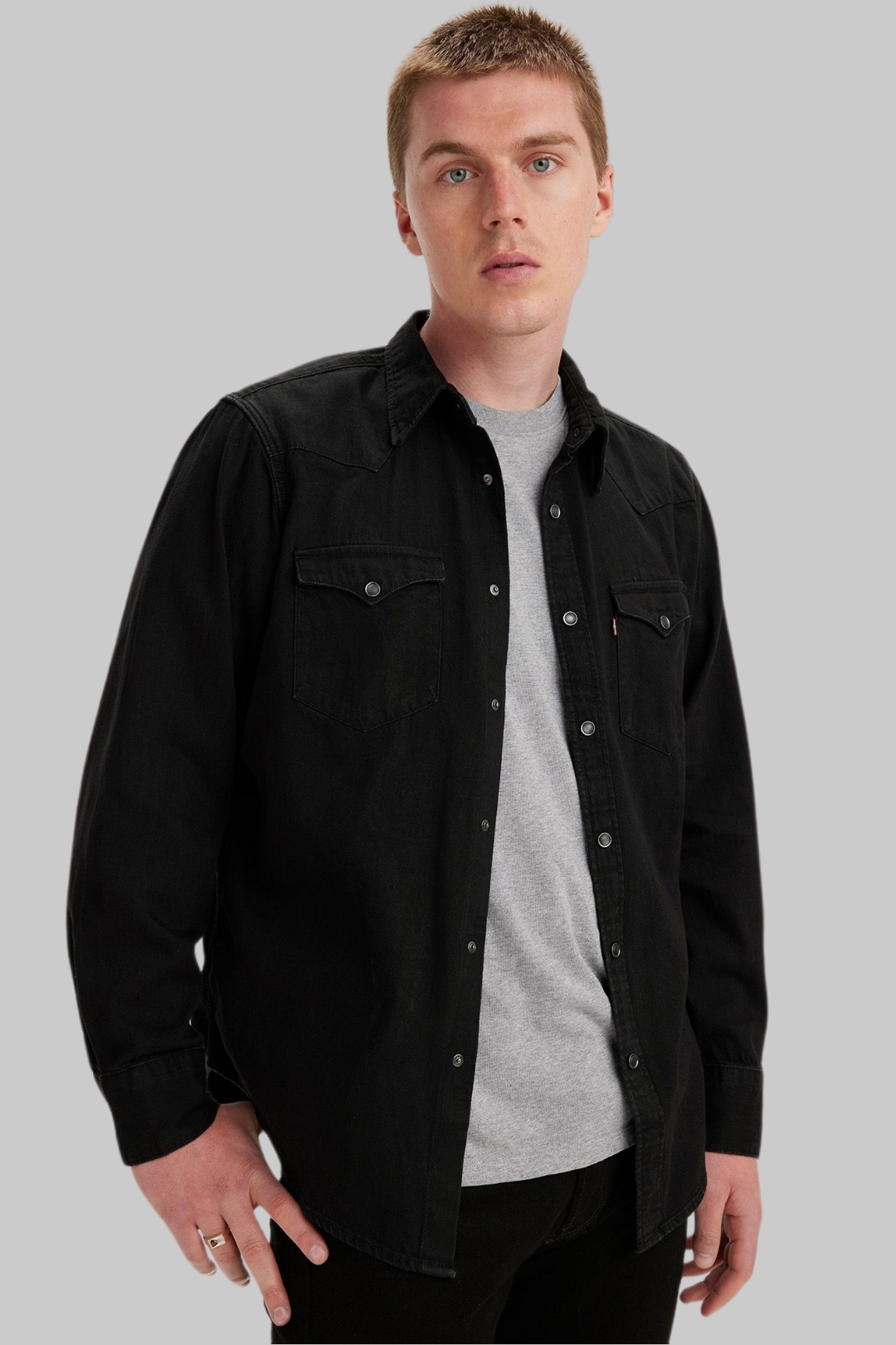 LEVI'S® BARSTOW WESTERN STANDARD - MARBLE BLACK DENIM RINSE